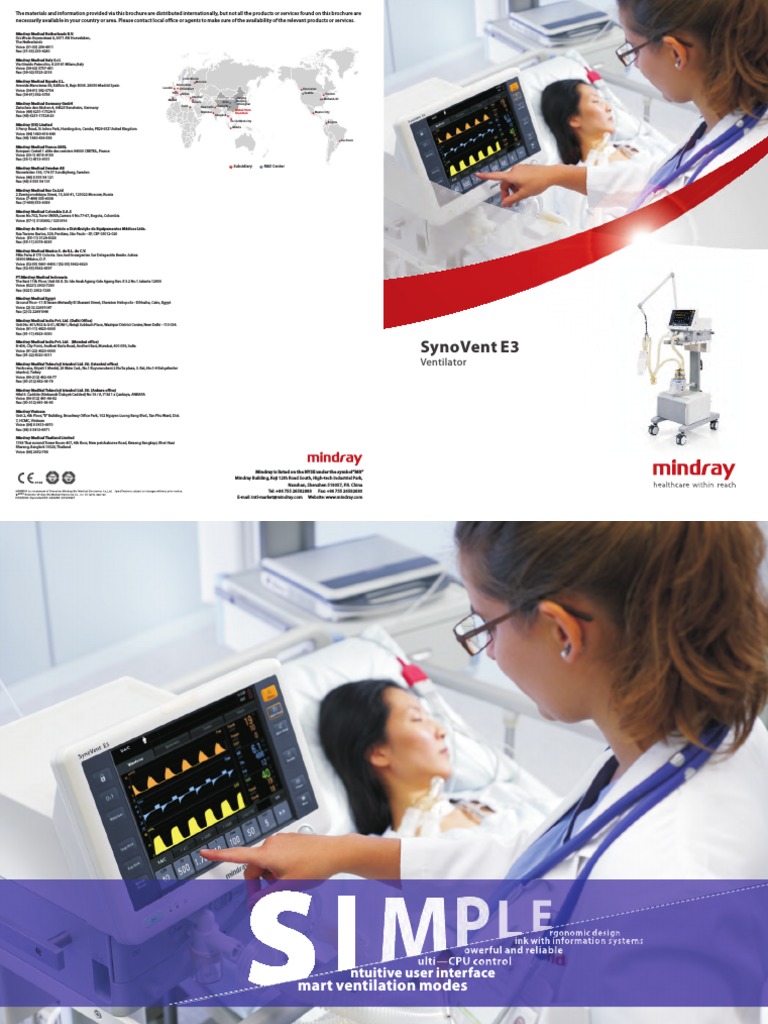 Mindray SYNOVENT E5 - Brochure EN | PDF | Ventilation (Architecture)
