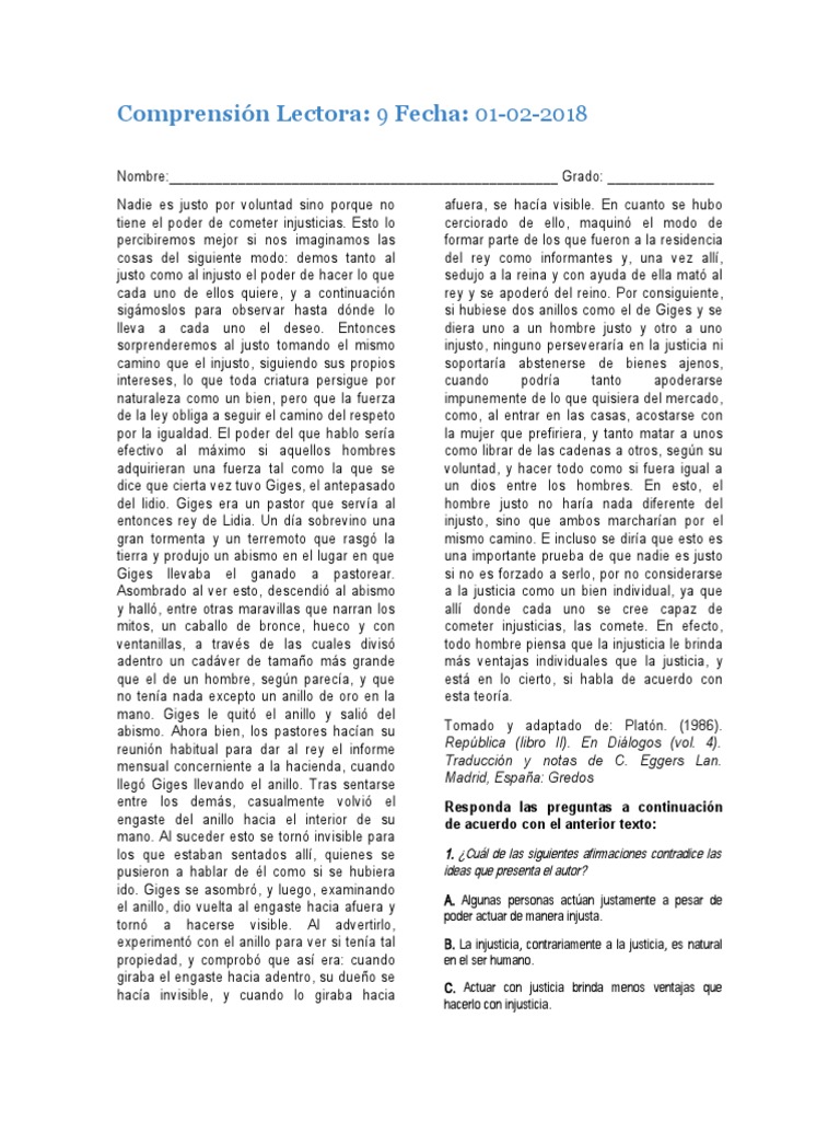 Comprensión Lectora 2 | PDF | Justicia | Crimen y violencia