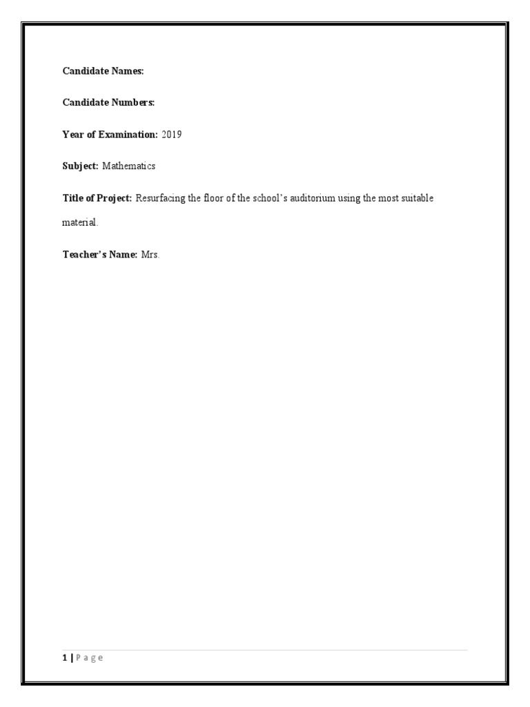 Math SBA | PDF | Flooring | Tile