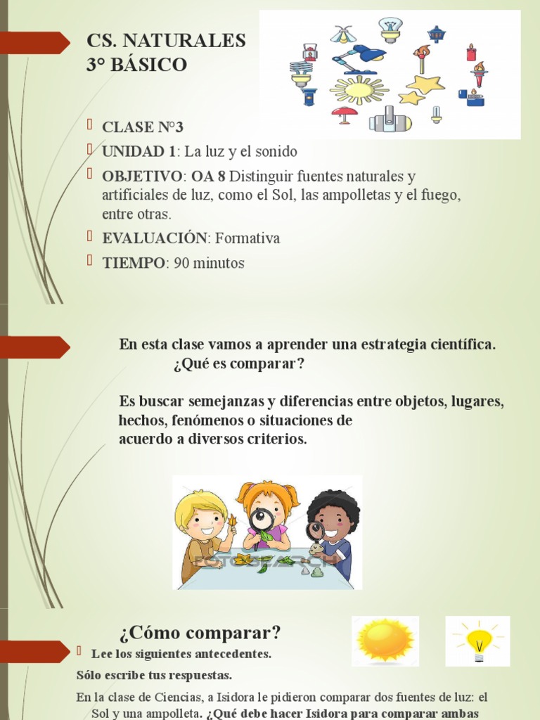 Presentación Clase 3 Y 4 Ciencias | PDF | Ligero | Encendiendo
