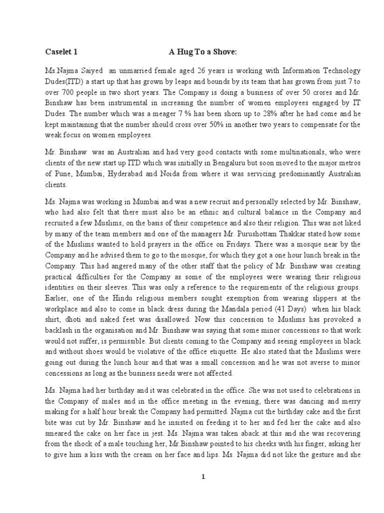 IGTC PGPBM POSH Caselets | PDF