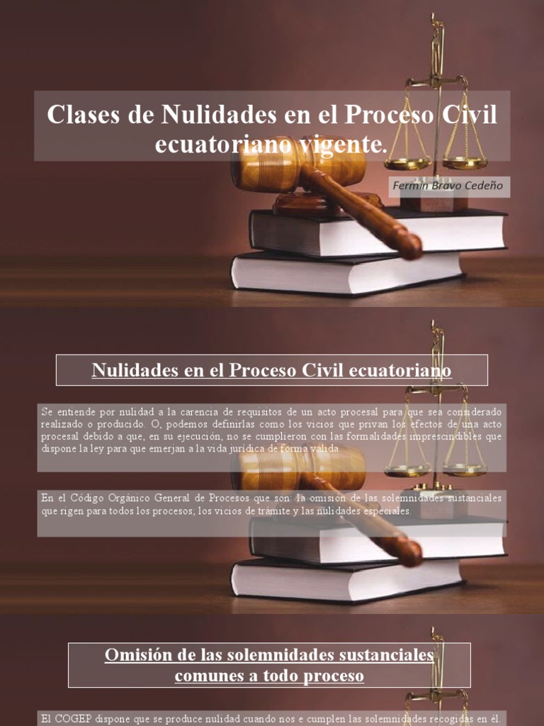 Clases de Nulidades en el Proceso Civil | PDF | Nulo (ley) | Ley procesal