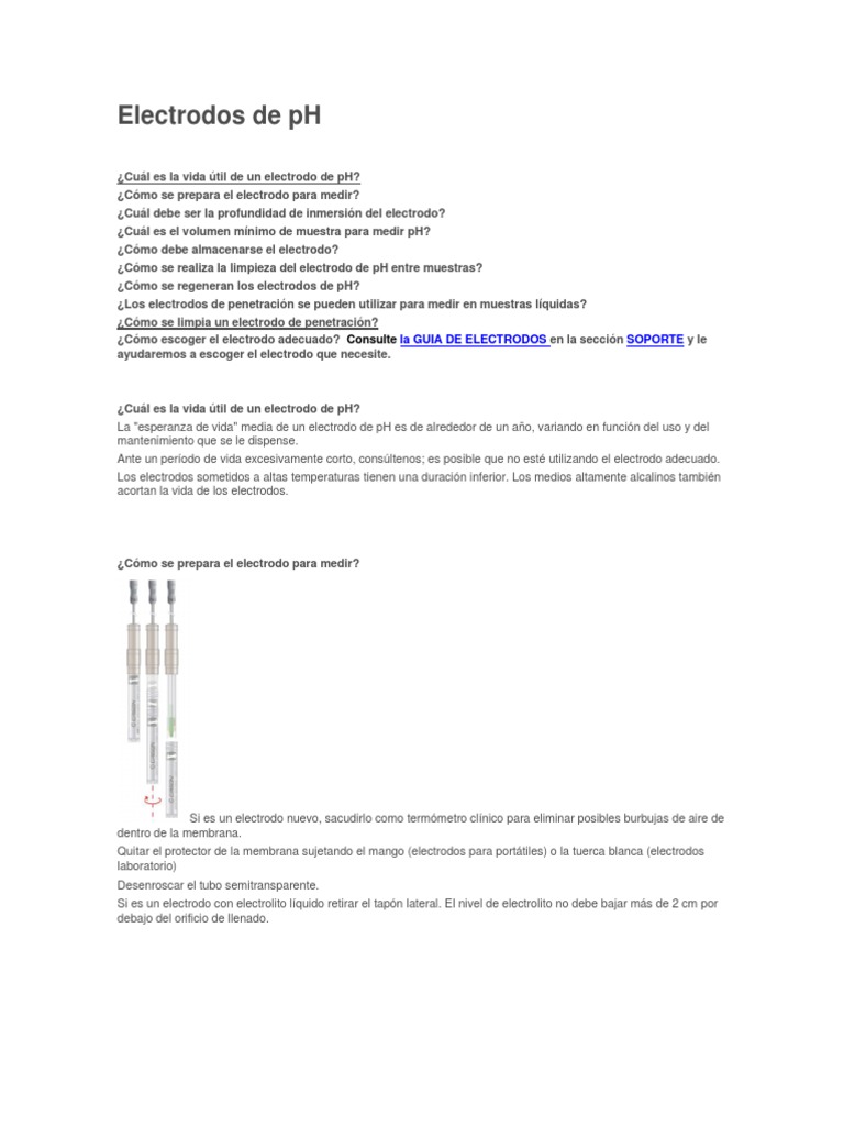 Electrodos de PH | PDF | Ph | Electrólito