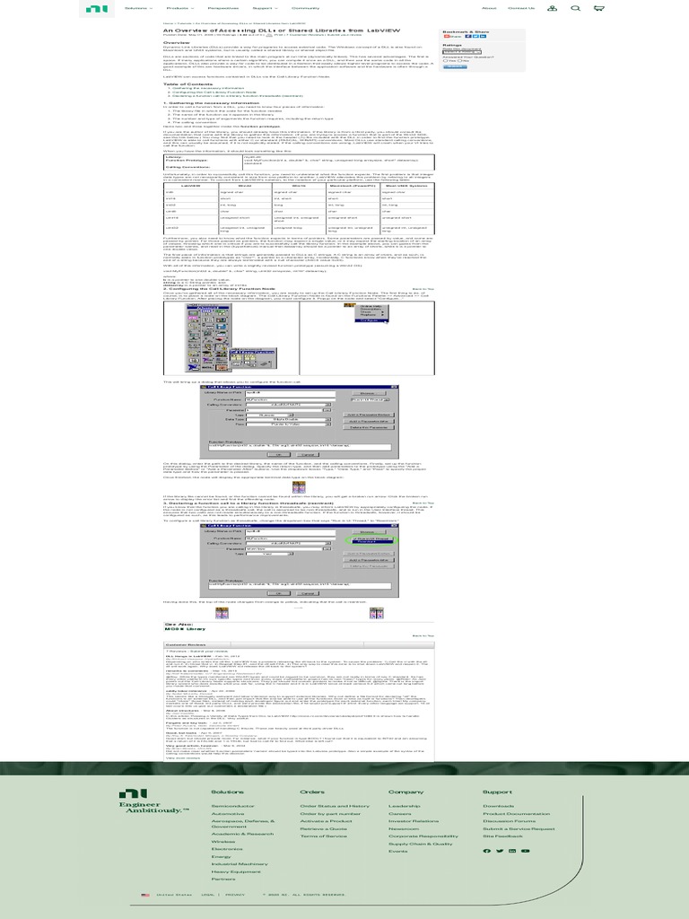 An Overview Of Accessing Dlls Or Shared Libraries From Labview National Instruments Pdf 