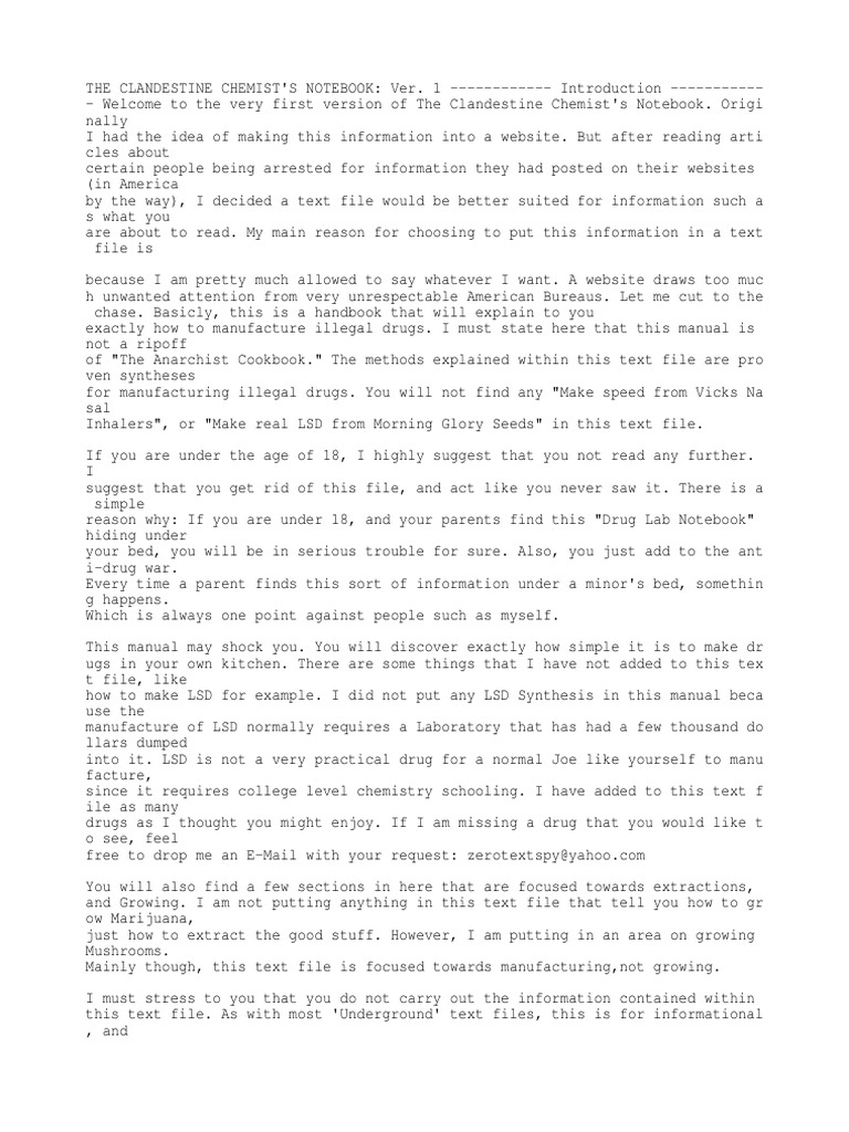 Drug Cookbook PDF | Download Free PDF | Phosphorus | Iodine