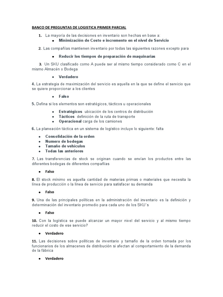 EXAMEN | PDF | Inventario | Logística