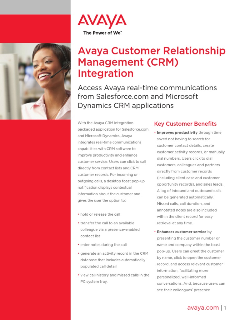 Avaya CRM Integration | PDF | Customer Relationship Management ...