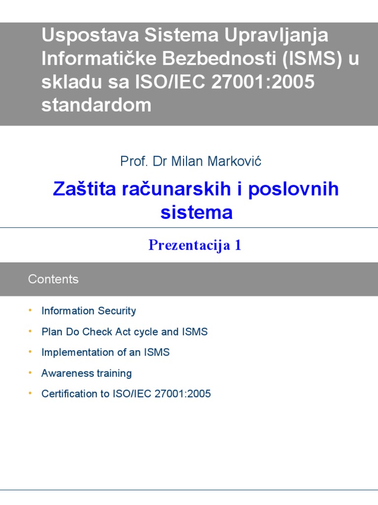 Isms 01 | PDF | Threat (Computer) | Information Security