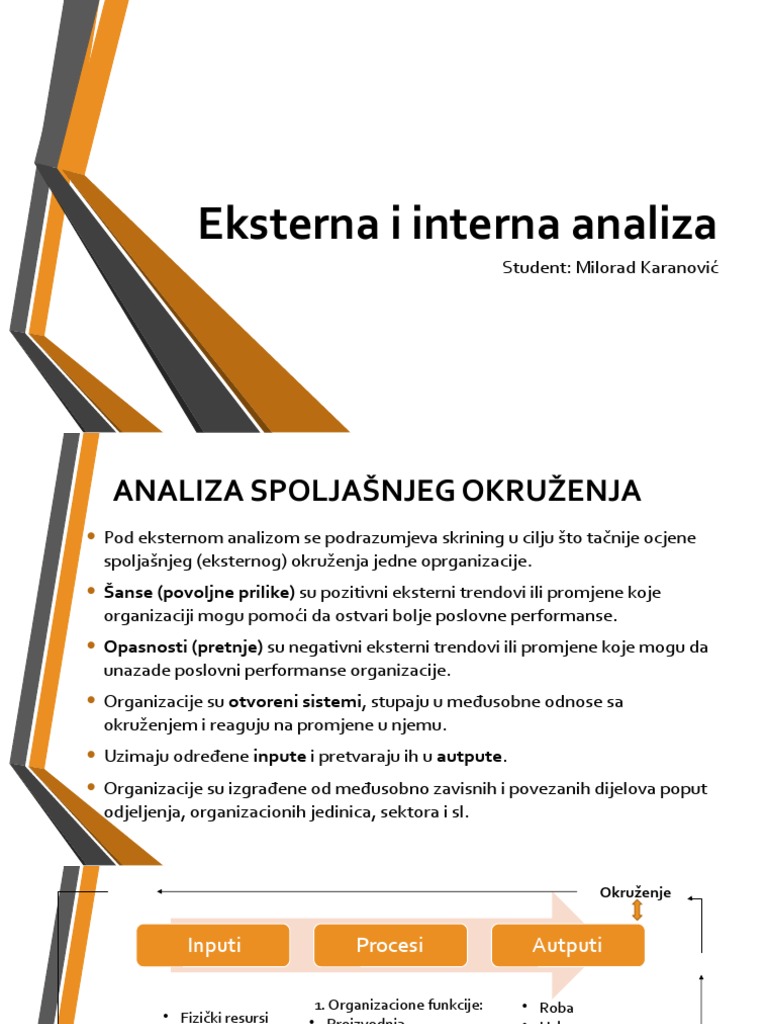 Eksterna I Interna Analiza, Prezentacija Milorad Karanović | PDF
