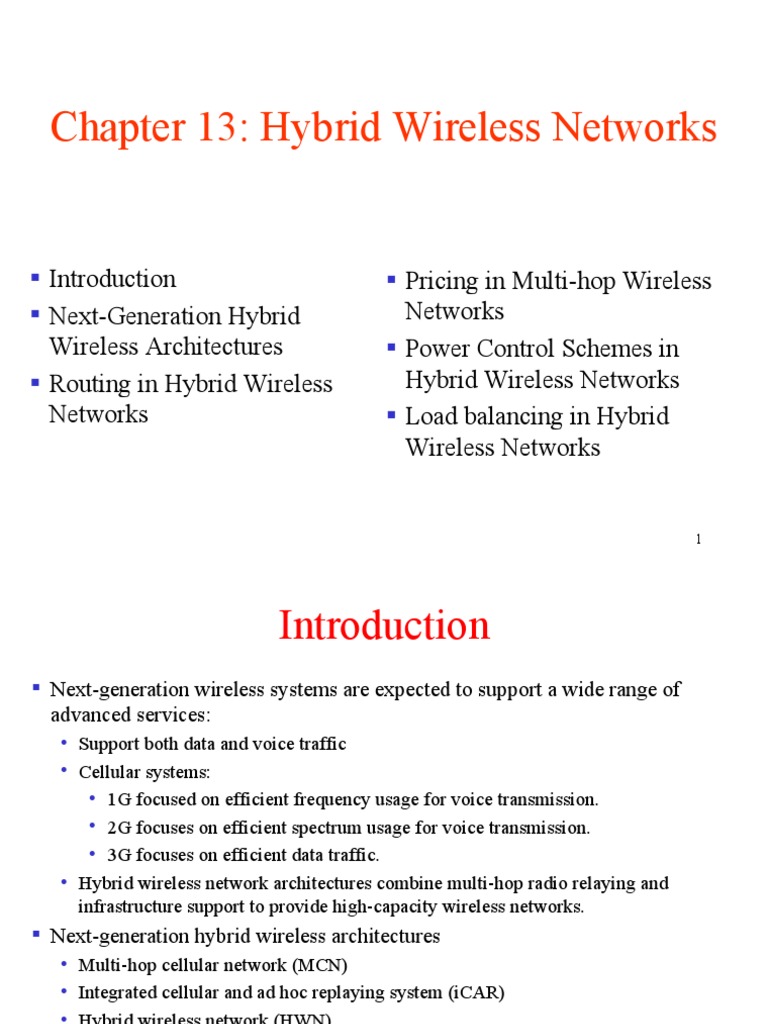 Chapter 13: Hybrid Wireless Networks | PDF | Technology & Engineering