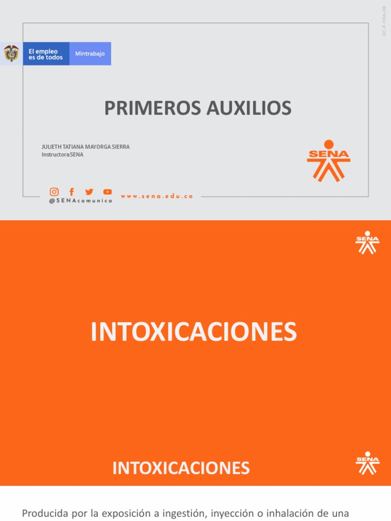 Intoxicaciones PDF | Descargar gratis PDF | Primeros auxilios | Sistema respiratorio