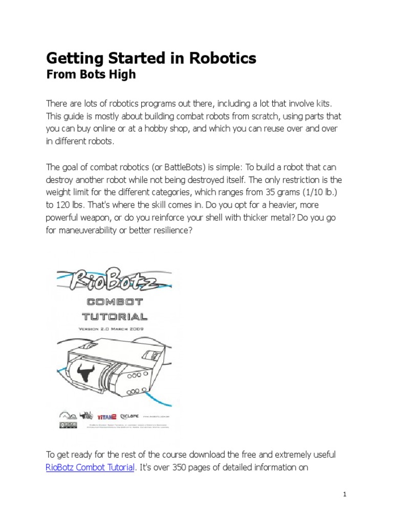 Getting Started in Robotics Guide | PDF | Sketch Up | Auto Cad