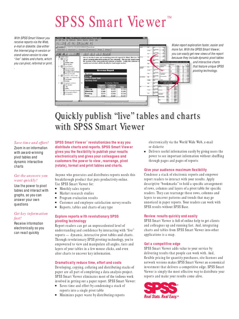 Quickly Publish "Live" Tables and Charts With SPSS Smart Viewer | PDF ...