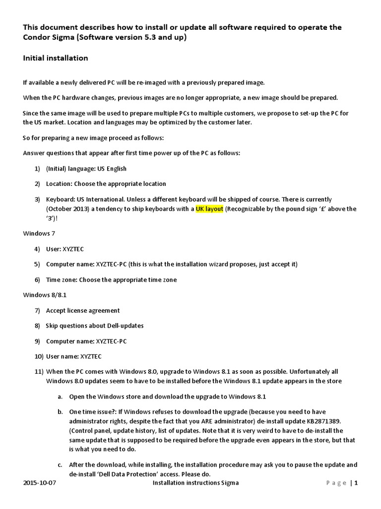 Sigma Installation Instructions | PDF | Microsoft Windows | Windows 8.1