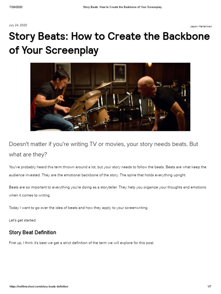 Story Beats - How To Create The Backbone of Your Screenplay | PDF ...