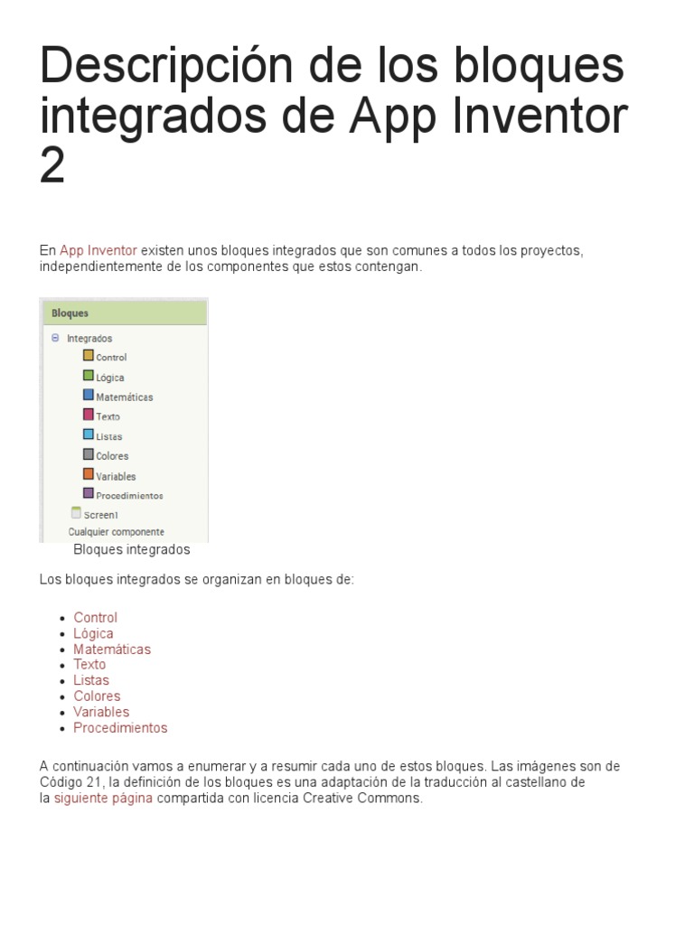 Bloques Integrados en App Inventor 2 | PDF | Funciones trigonométricas ...