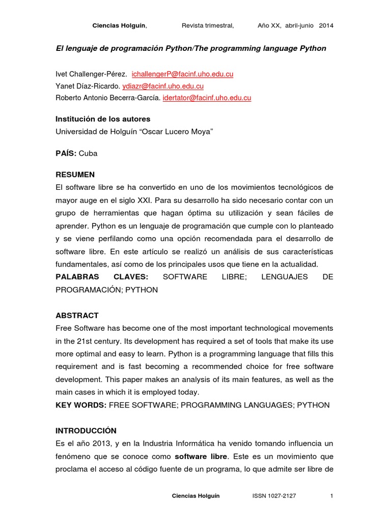 El Lenguaje de Programación Python PDF | PDF | Python (lenguaje de ...