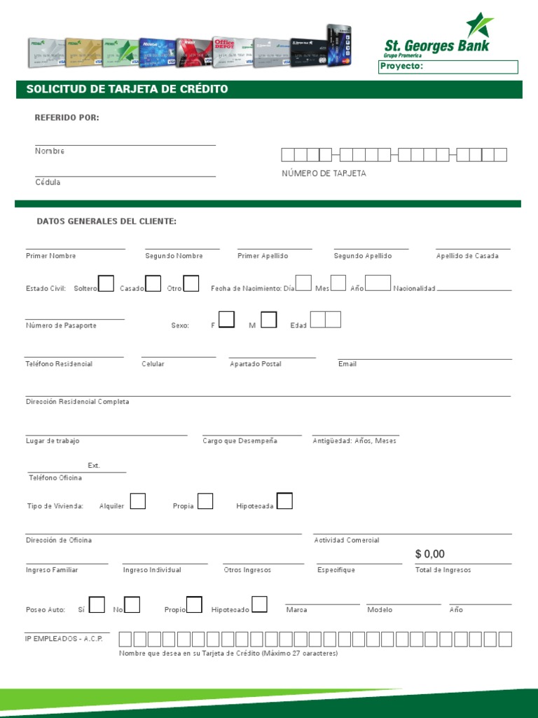 Solicitud St. Georges Bank PDF | PDF | Crédito | Finanzas y ...