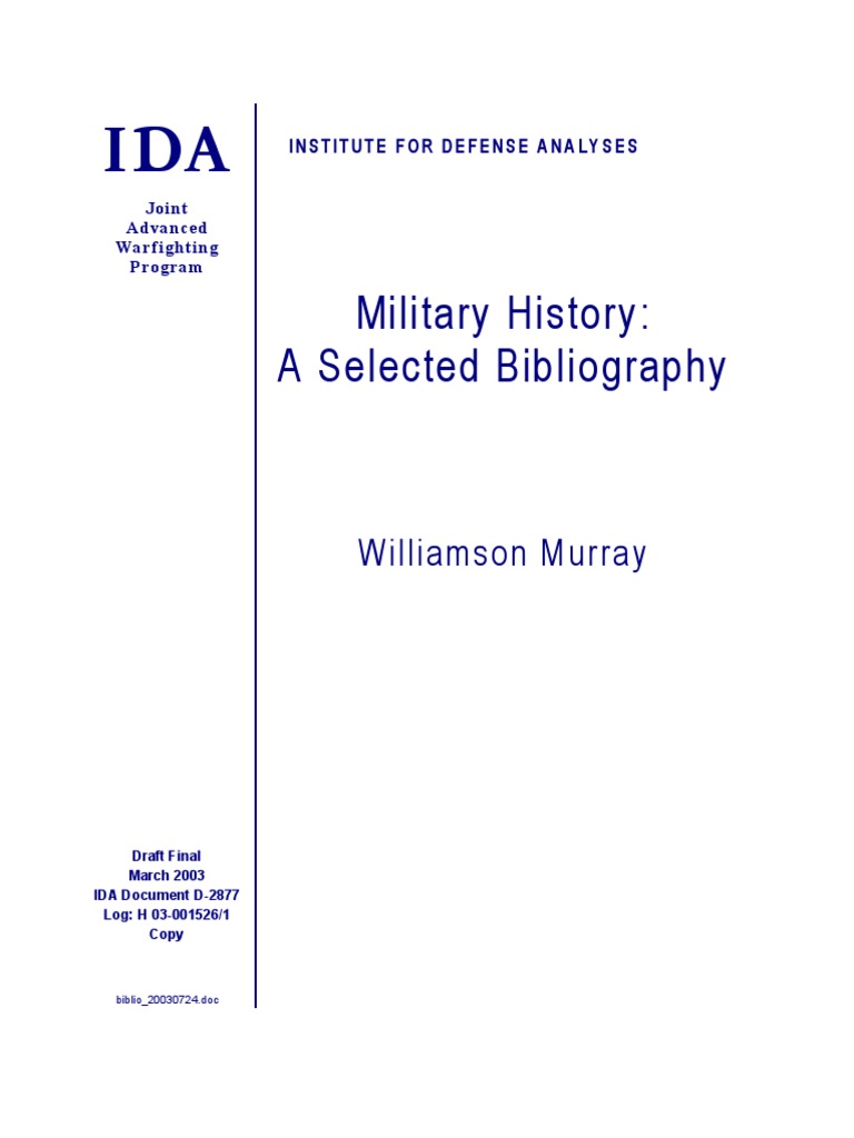 Military History: A Selected Bibliography: Williamson Murray | PDF ...
