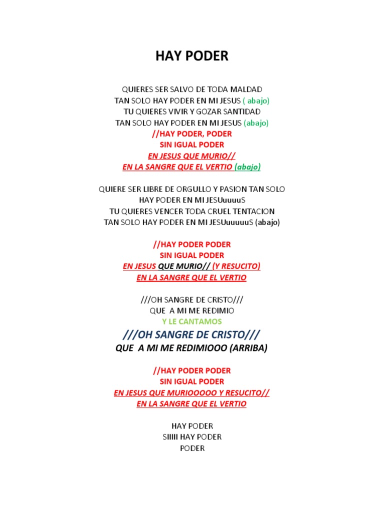 Hay Poder-Letra | PDF