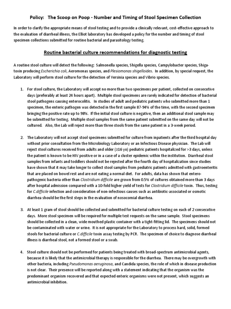 Stool Sample | PDF | Diarrhea | Human Feces