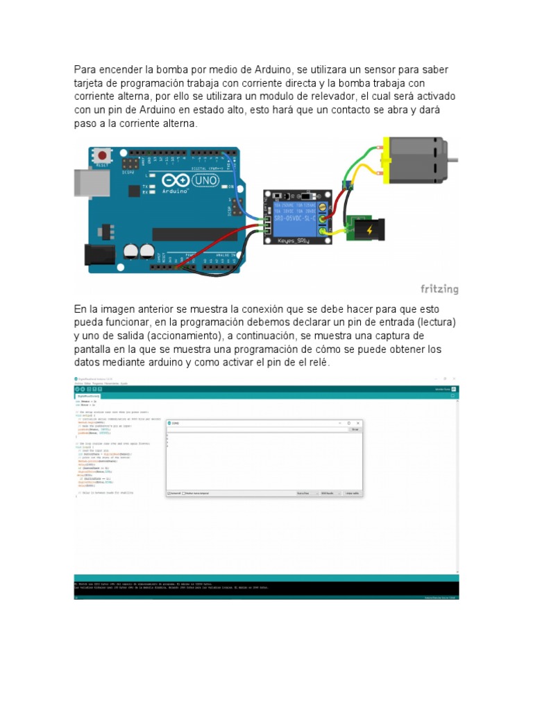 Para Encender La Bomba Por Medio de Arduino | PDF