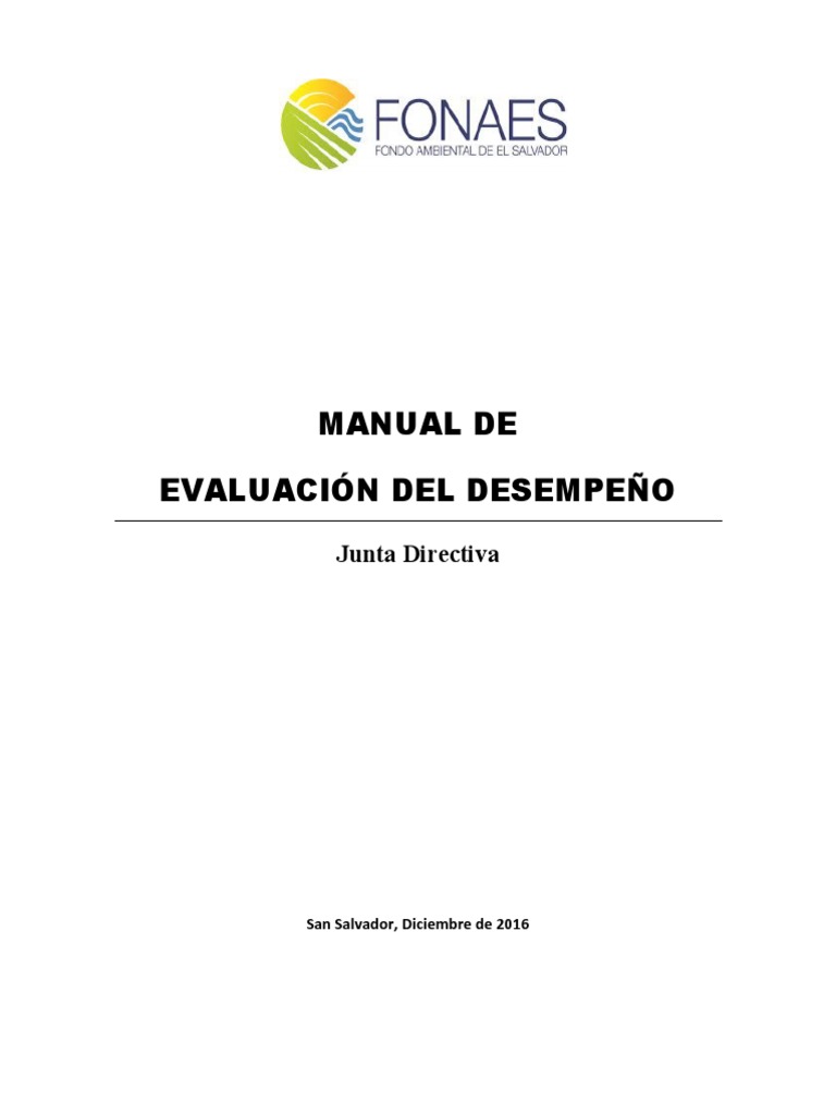Manual de Evaluacion Del Desempeño Fonaes PDF | PDF | Evaluación de desempeño | Planificación