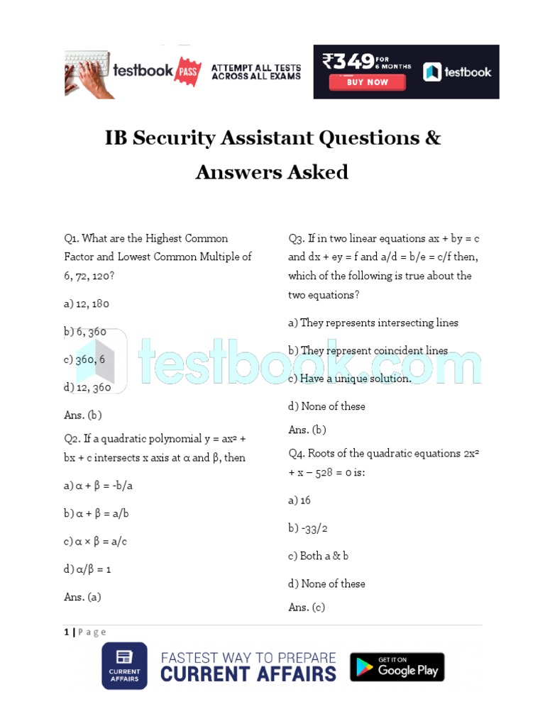 Ib Security Assistant Questions Answers Asked Aaa03415 | PDF | Iron ...