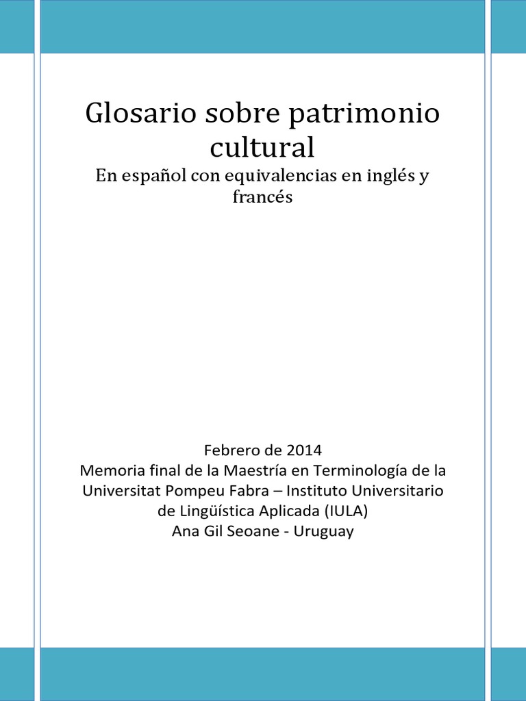 Glosario Sobre Patrimonio Cultural | PDF | Bienes (Ley) | Turismo