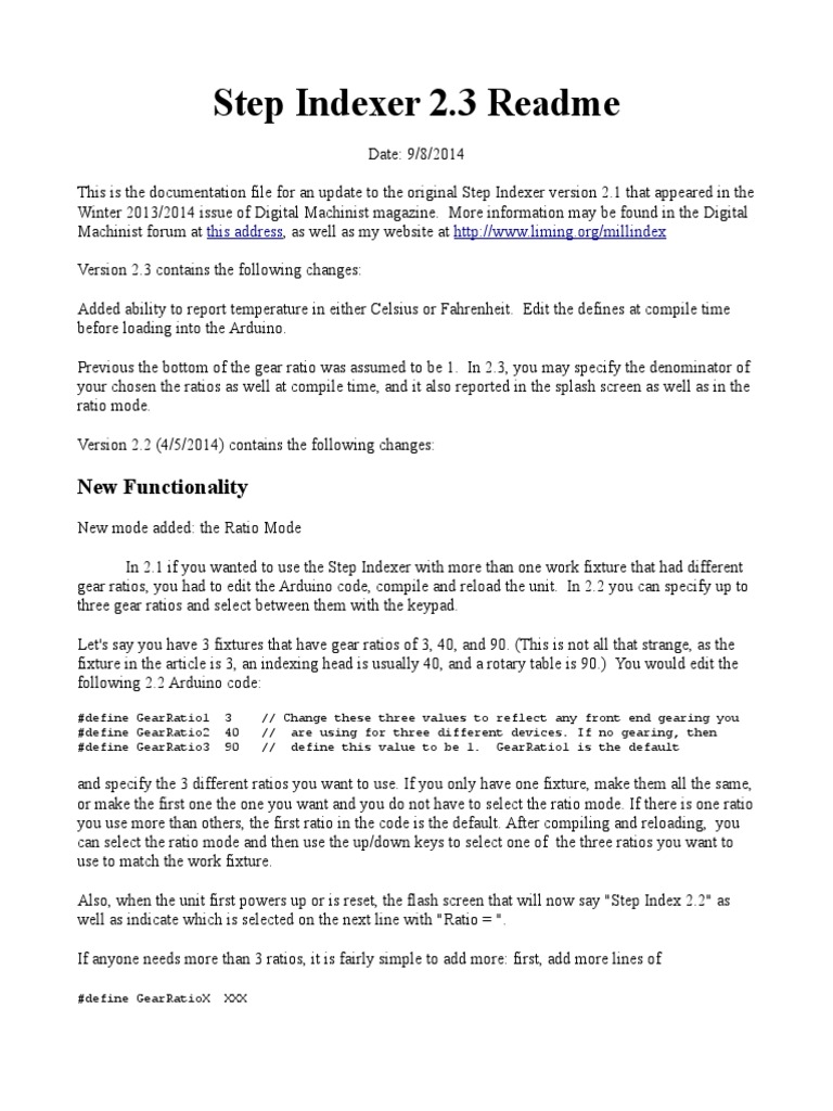 Step Indexer 2.3 Readme: New Functionality | PDF | Computer Data | Computing