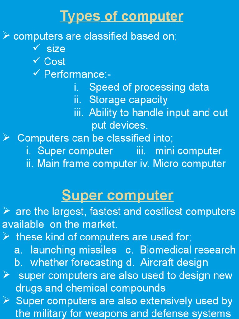Computer Types Explained | PDF | Microcomputers | Personal Computers