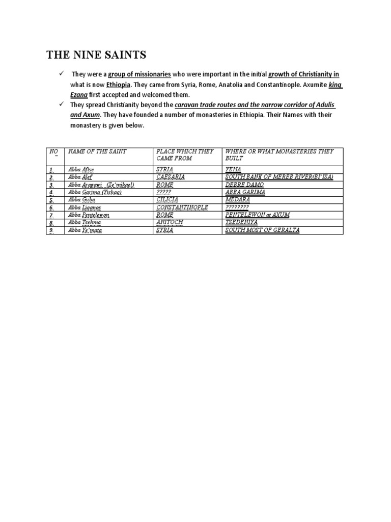 The Nine Saints | PDF