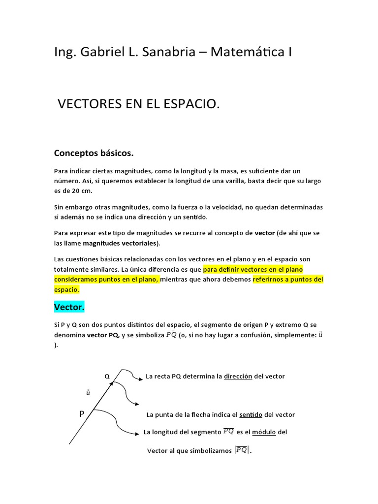 B2. Vectores en El Espacio | PDF | Vector Euclidiano | Espacio vectorial