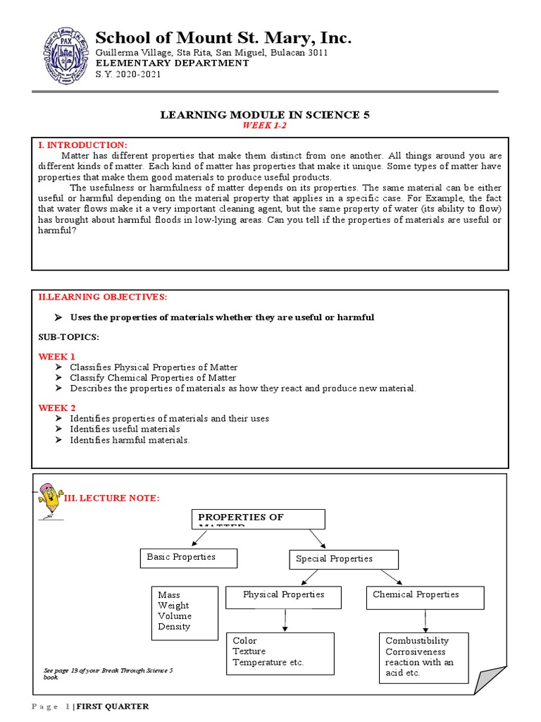 Properties of Matter for Grade 5 | PDF | Ductility | Matter