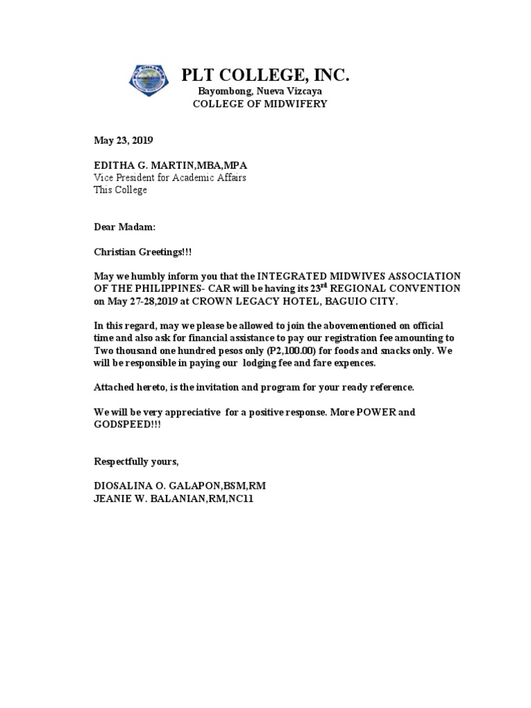 Letter To Attend Seminar | PDF