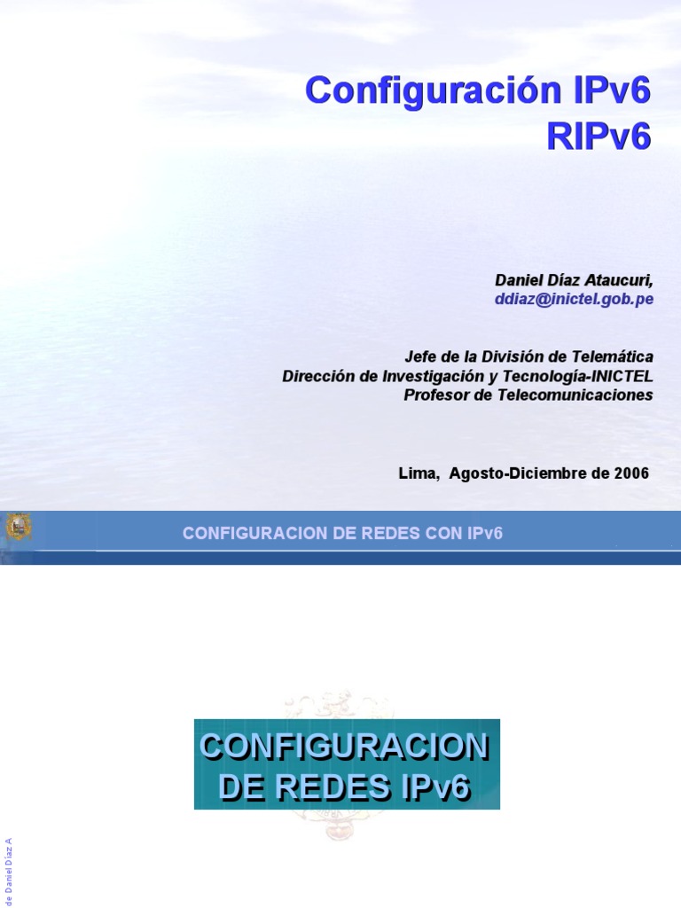Capitulo - 06 Configuracion IPv6 Con RIPv6-OSPFv3 | PDF | Yo Pv6 | Enrutador (Computación)