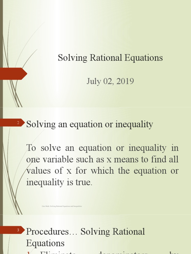 Solving Rational Equations and Inequalities: A Comprehensive Guide to ...