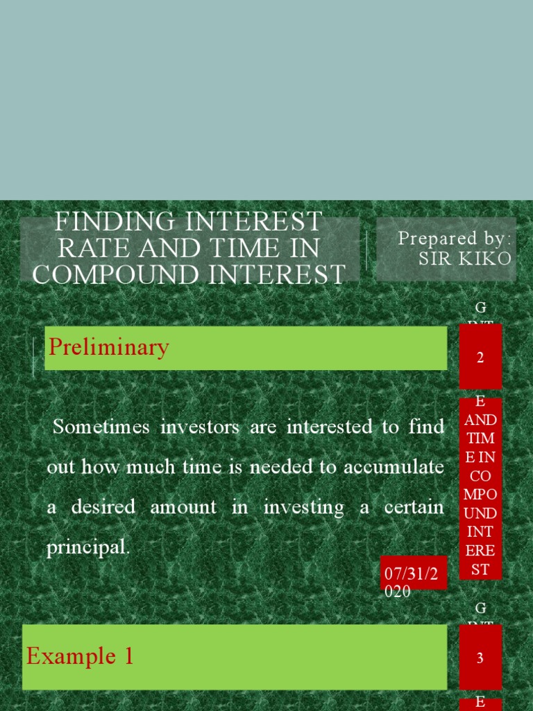 Lesson 27 Finding Interest Rate and Time | PDF | Compound Interest ... Lesson 27 Finding Interest Rate and Time | PDF | Compound Interest ...