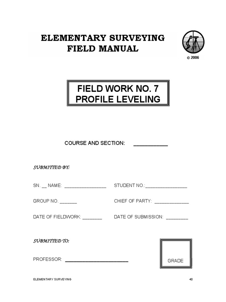 Profile Leveling Field Manual | PDF | Surveying