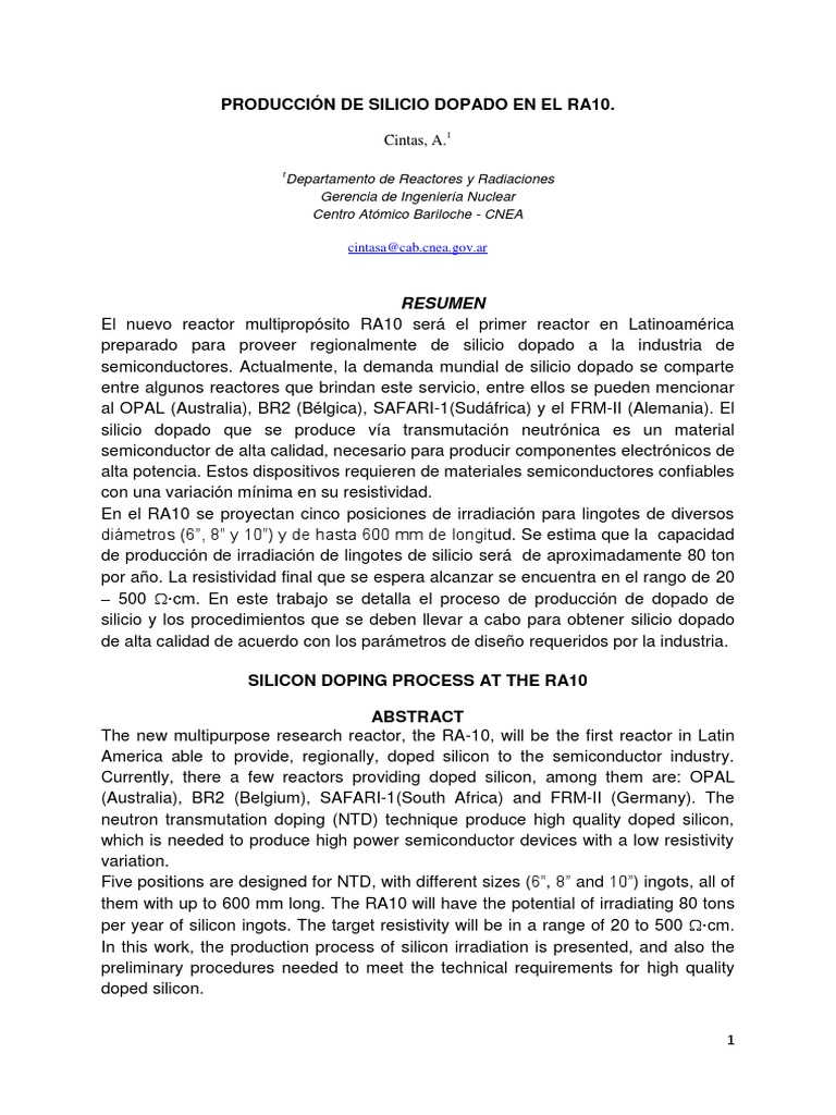 Elaboracion Del Silicio Dopado | PDF | Dopaje (semiconductor ...