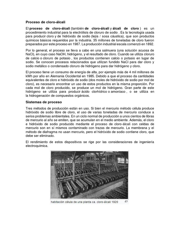 Proceso Cloroalcali | PDF | Cloro | Hidróxido de sodio