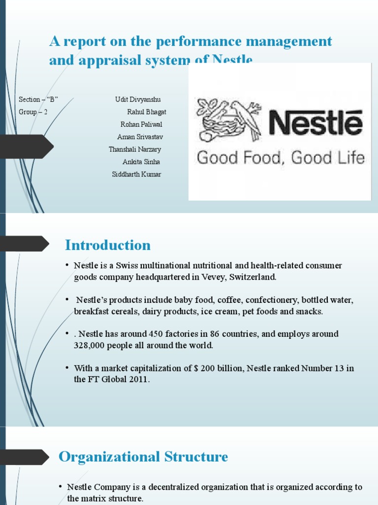 An Analysis of Nestle's Performance Management and Appraisal System ... An Analysis of Nestle's Performance Management and Appraisal System ...
