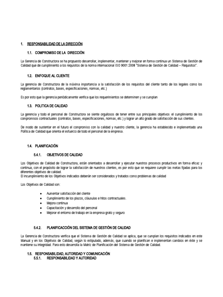 Tarea Manual de Calidad | PDF | Sistema de manejo de calidad | Calidad (comercial)