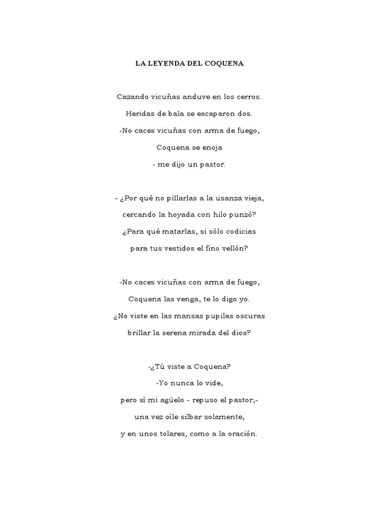 La Leyenda Del Coquena | PDF