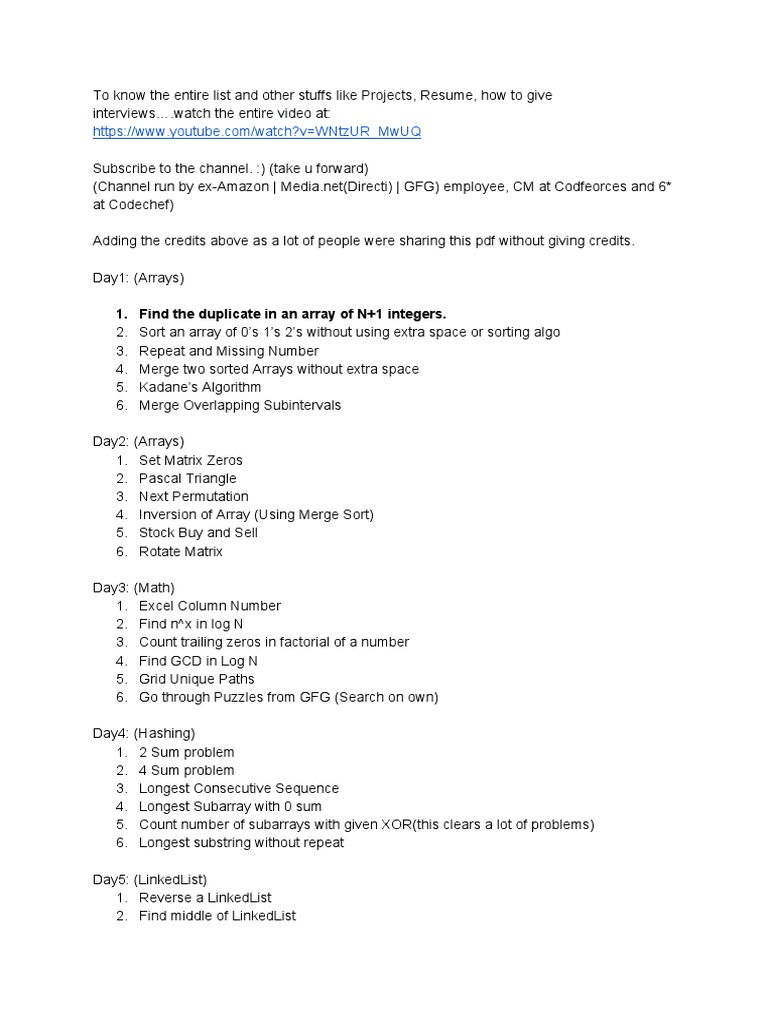 30-day preparation guide for coding interviews | PDF | Permutation | Matrix (Mathematics)