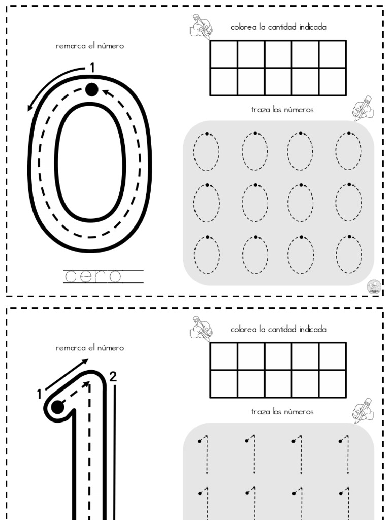 Trazos y Remarcado de Números 0-10 | PDF