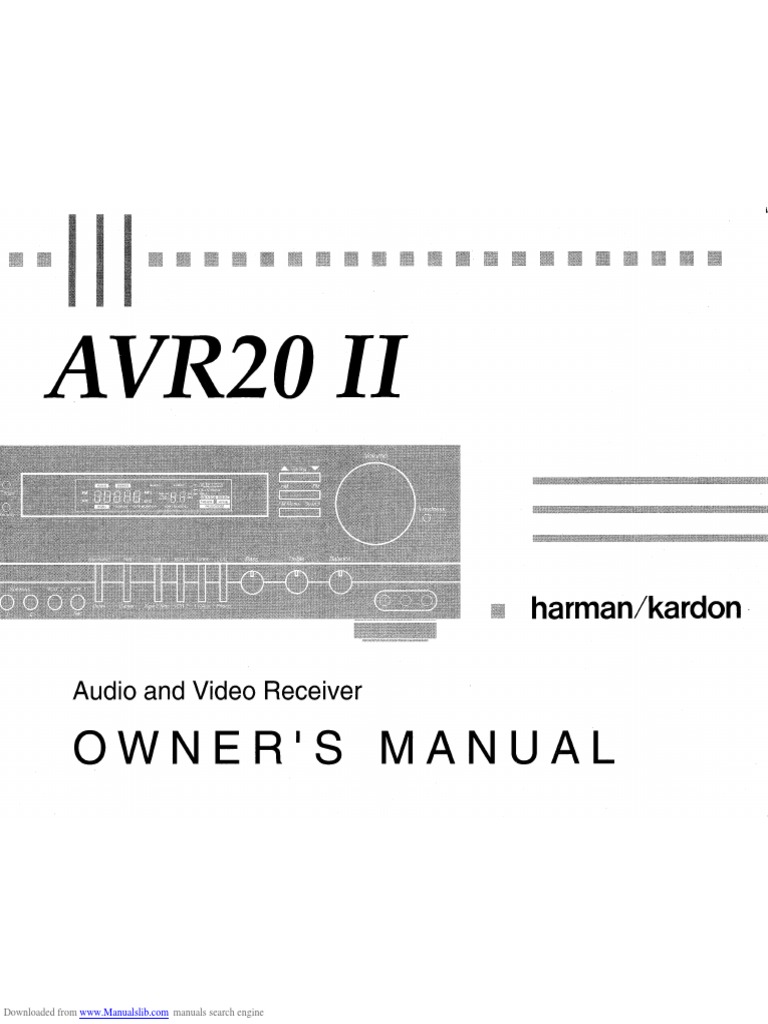 Harman Kardon AVR 20 II Manual | PDF