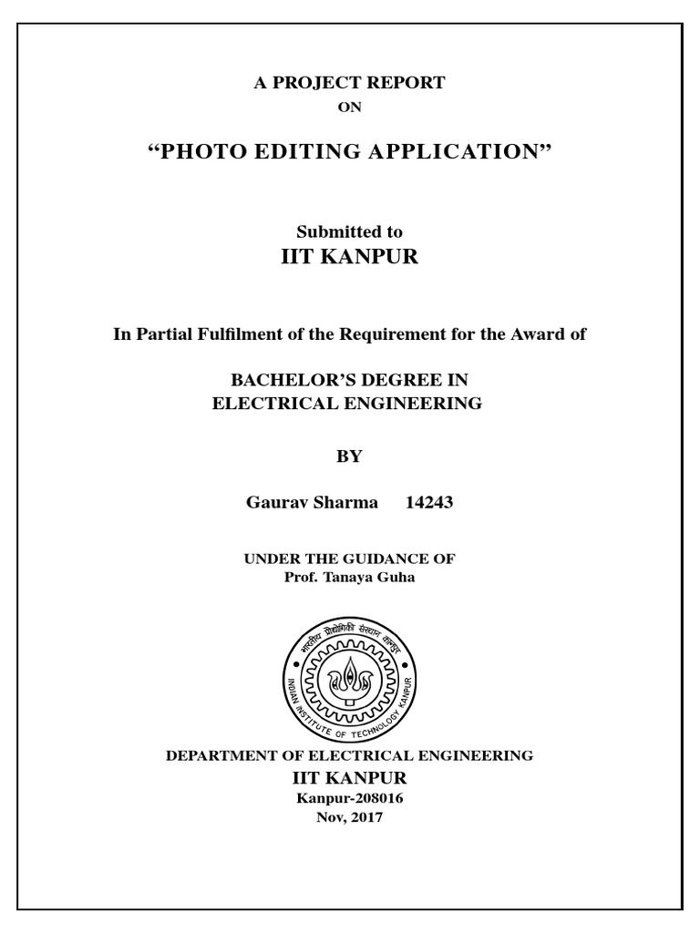 "Photo Editing Application": A Project Report | PDF | Red Eye Effect ...