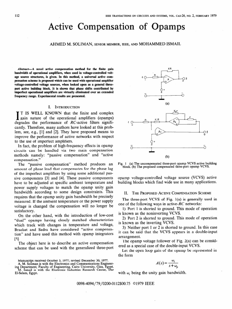 Active Compensation for Opamps Explained | PDF | Operational Amplifier ...