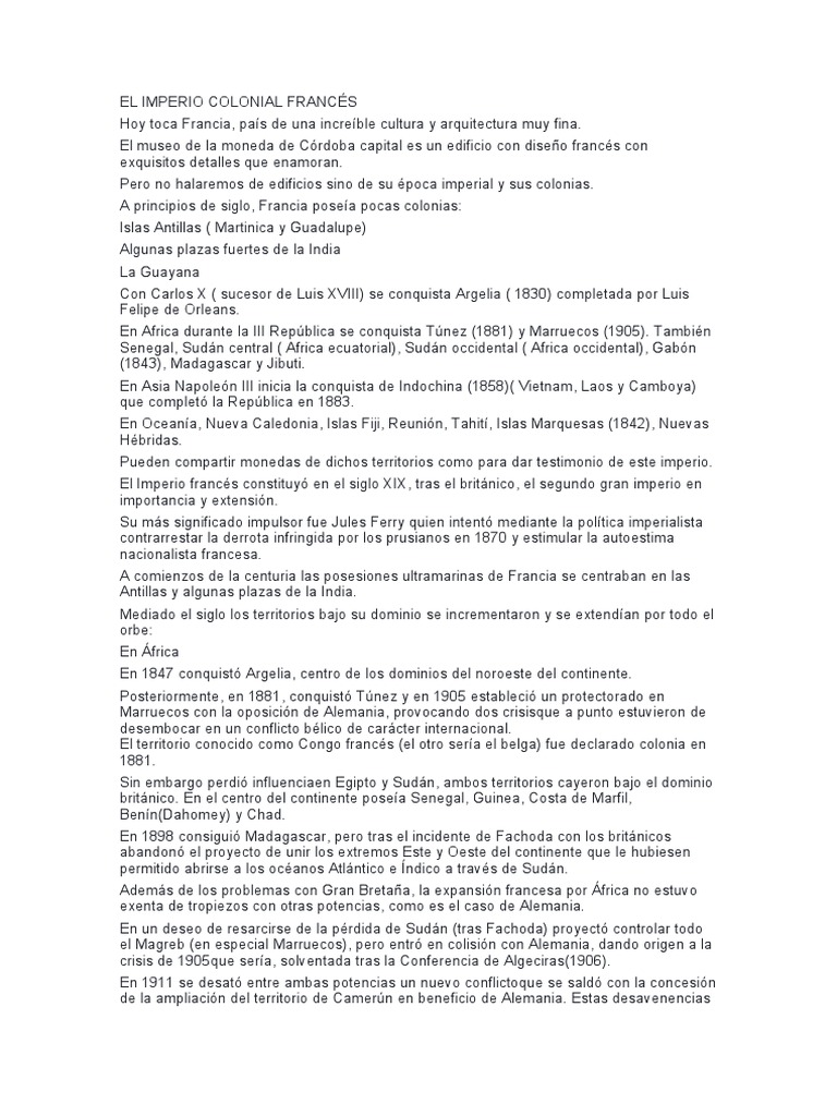 Imperio Frances | PDF | Imperio colonial francés | Francia